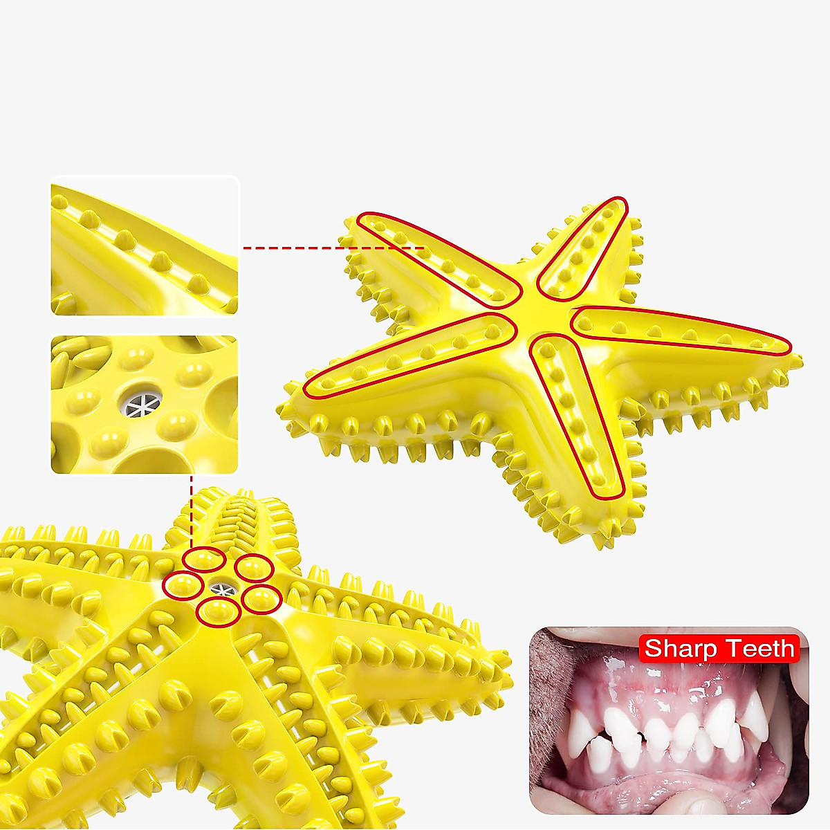 Woleigiao Dog Toys for Aggressive chewers Puppy chew Toys for Teething Squeaky Dog Toys Water Floating Chew Toy for Toothbrush Puppies and Small Dogs (Yellow)