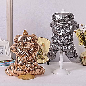 Frieyss Winter Puppy Dog Coat Waterproof Pet Clothes Windproof Dog Snowsuit Warm Fleece Padded Winter Pet Clothes for Small Dogs(Winter Glod, Small)