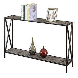 Convenience Concepts Console Table Tucson Shelf, Weathered Gray/Black