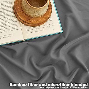 MICORAL ProBreathing Full Sheet Set 4pcs | 60% Microfiber 40% | 16" Deep Pocket | Cool and Ultra Soft Bedding Sheets | Hotel Luxury Bed Sheet | Dark Grey