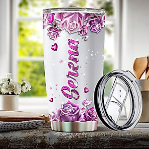 WONWIX Personalized Dragon Gifts for Women, Girls, Insulated Stainless Steel Coffee Cup, Travel Mug, Tumbler, Water Bottle, Perfect for Christmas, Birthday, Mother's Day, Valentine 20oz Thermos