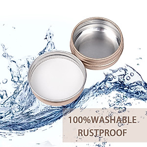 0.5 oz Screw Top Aluminum Tin Jar with Screw Lid and Blank Labels (Champange - Pack of 32)