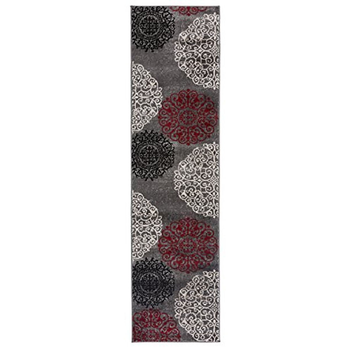 Contemporary Modern Floral Indoor Soft Runner Area Rug 2' x 7'2" Red