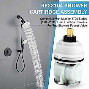 RP32104 Shower Cartridge Replacement,Compatible with Delta Monitor 1700 Series (1998-2005) Showers, RP32104 Cartridge Assembly for Tub/Shower Faucet Valve