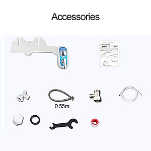 Bluting Bidet Attachment for Toilet,Left Handed Dual Nozzle Cold and Hot Water Spray,Non-Electric Mechanica Toilet Bidet,Water Pressure Control,ABS,for Pregnant/Elderly/Overweight,White-3/8