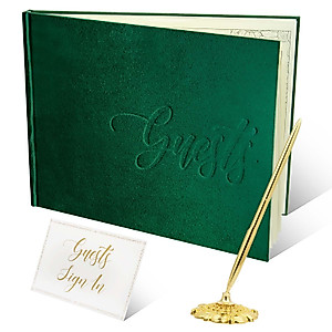 slcinwzdt Wedding Guest Book Set,Velvet Wedding Guest Book with Pen Polaroid Guest Book for Wedding 10.5" x 8"Guest Sign in Book Wedding Reception Funeral Bridal Baby Shower Party 100 Pages
