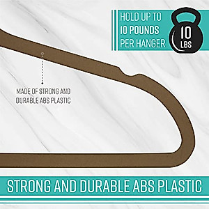 Simplify Slim Velvet Clothes Hangers | 25 Pack | Non-Slip | Shirts | Suit | Pants | Dresses | Garments | Closet Storage & Organization | Durable | Chocolate