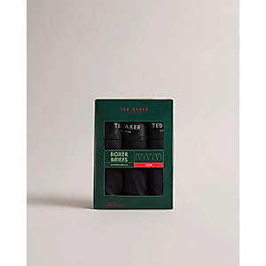 Ted Baker Men's 3 Pack Cotton Stretch Boxer Briefs, Black, L