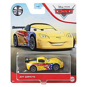 Disney Car Toys Die-Cast Jeff Gorvette, 1:55 scale Fan Favorite Character Vehicles for Racing and Storytelling Fun, Gift for Kids Ages 3 Years and Older