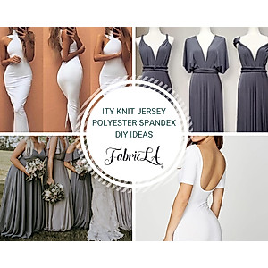 FabricLA ITY Fabric Polyester Spandex, 2 Way Stretch, 58" - 60" Wide (1 Yard) - White