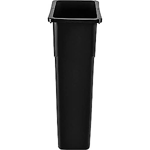 Global Industrial Slim Trash Container, 23 Gallon, Black