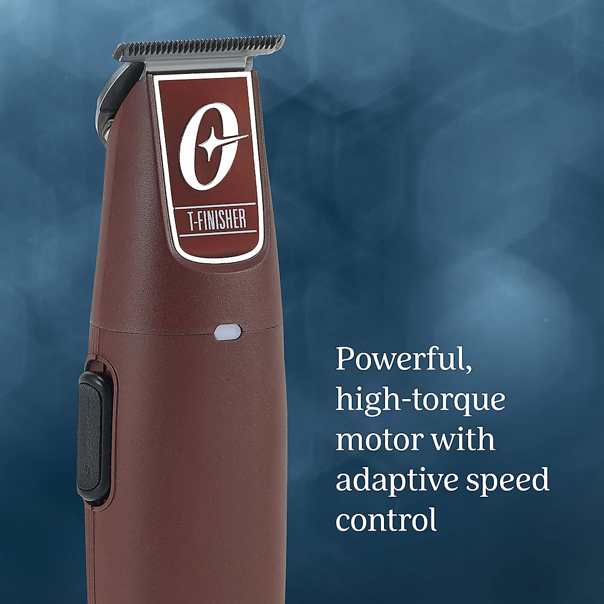 Oster Professional Cordless Hair Trimmer with Rechargeable Battery and Ergonomic Design, T-Finisher T-Blade Trimmer, Burgundy