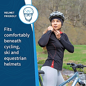 TrailHeads Womens Ponytail Headband - Reflective, Moisture Wicking Hair Headband for Running, Winter - Adrenaline Series - Black