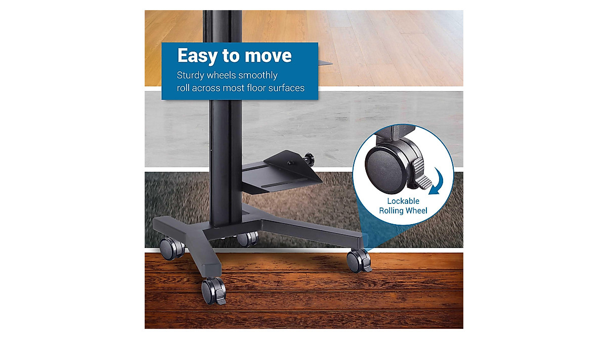 AW Adjustable Mobile PC Cart for Ergonomic Workstations