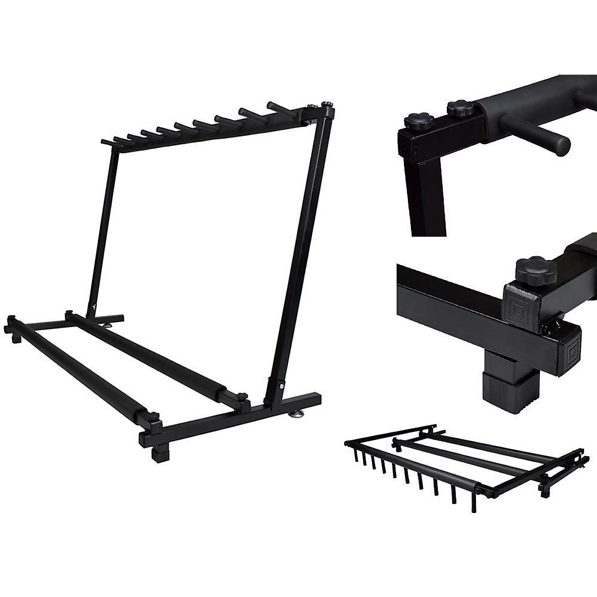 TMS Guitar Stand 9 Holder Guitar Folding Stand Rack Band Stage Bass Acoustic Guitar