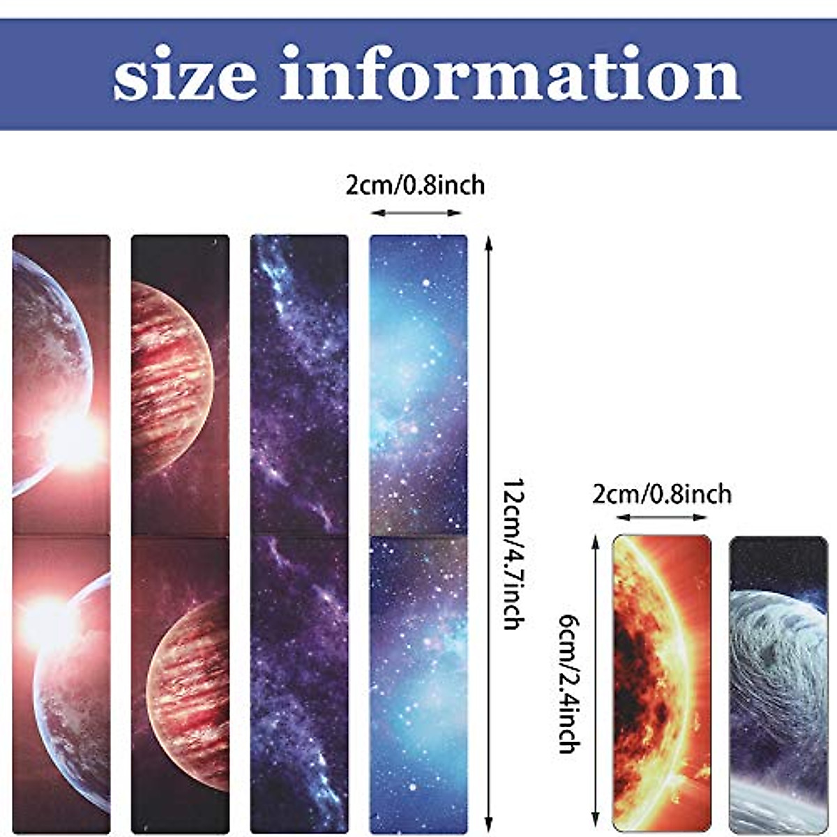 Magnetic Bookmarks Planets and Starry Sky Book Markers Set Magnet Page Markers for Reading School Classroom Library and Home (12 Pieces)