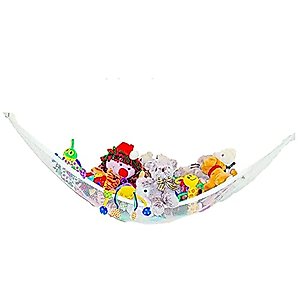 Dreambaby Super Corner Toy Hammock Net Organizer - with Stuffed Animal Toy Chain Hanger - 6ft Long - Holds up to 10lbs Maximum Weight - White - Model F605