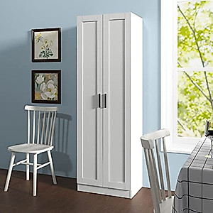 Panana Wooden Storage Cabinet, Collection Food Pantry Cabinet Narrow Cabinet with 2 Doors