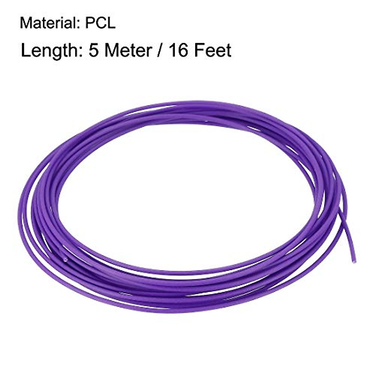 uxcell 3D Pen Filament Refills,16Ft,1.75mm PCL Filament Refills,Dimensional Accuracy +/- 0.02mm,for 3D Printer,Purple