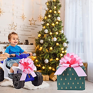 12" Large Pull Bows,2pcs Car Bows for Gift Wrapping, Christmas Party Birthday Gift Wedding Ribbon Bows for Bikes, Wrapping Boxes or Flower Decorations, Valentine's Day Gift Decorations (Pink)