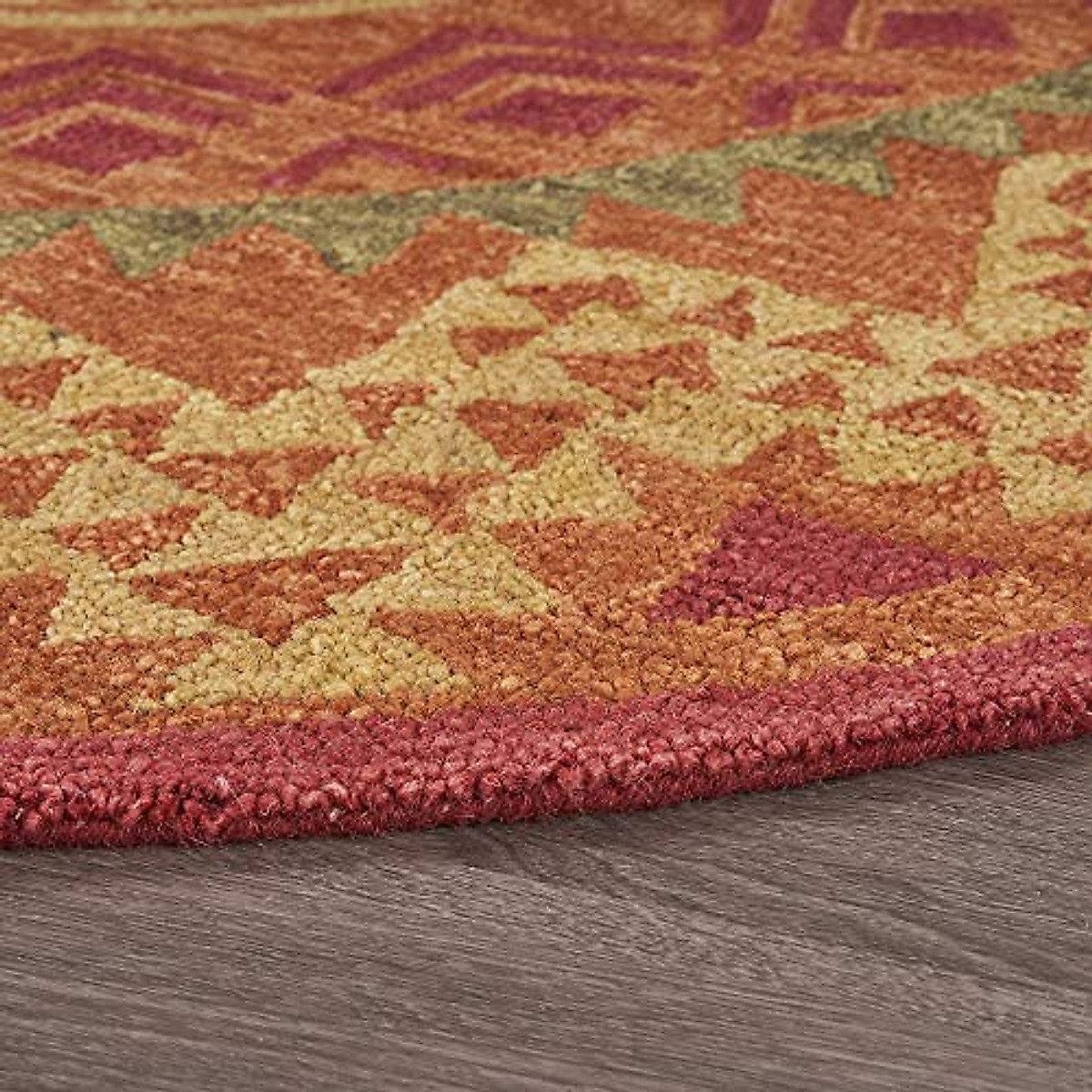 LR Resources Area Dazzle LR54059-RUS40RD Rust X 4 ft Plush Indoor Round Rugs, 4' x 4'