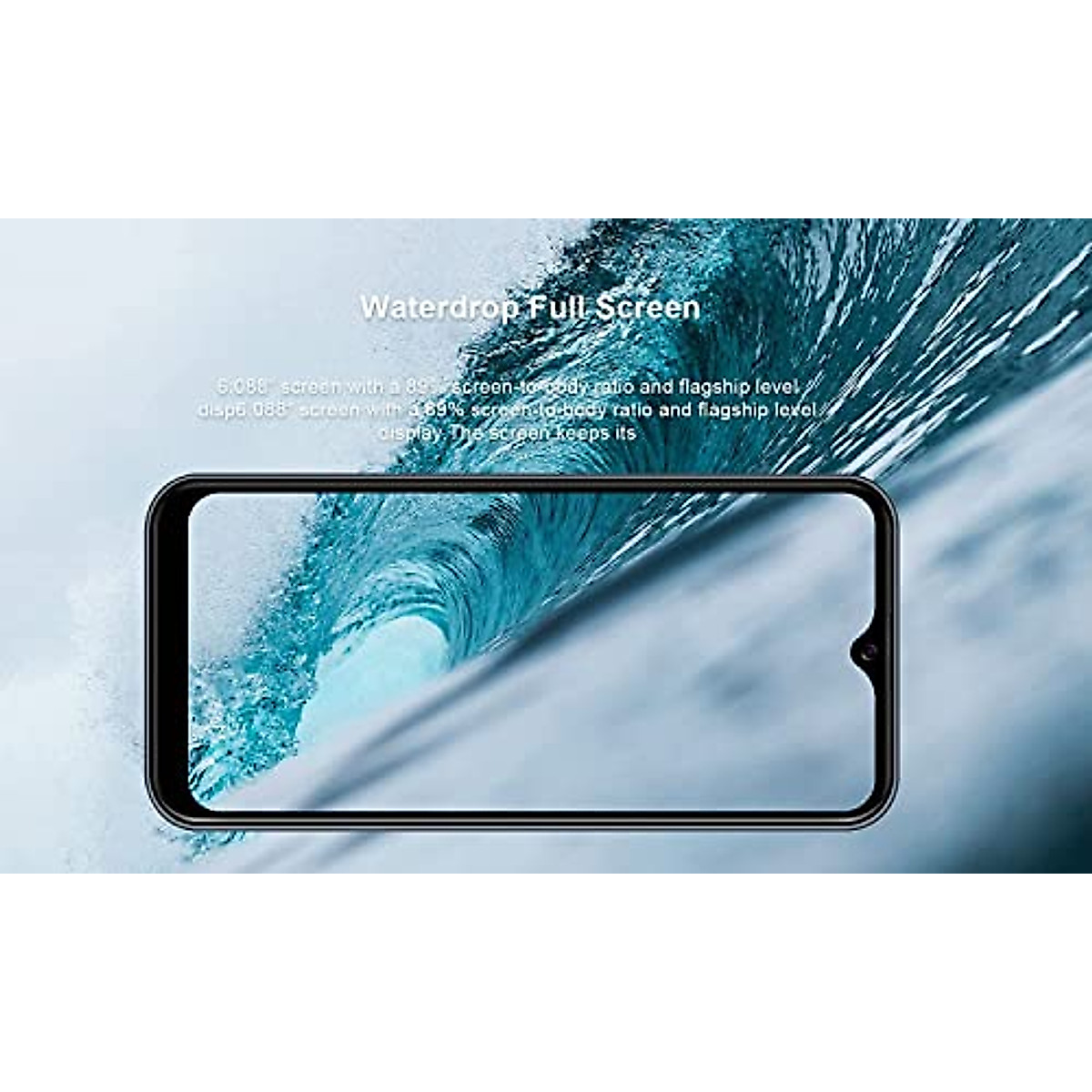 KXD D68S | 4G Unlocked Android Smartphone | 6.1 inch Waterdrop Full-Screen Dual SIM Unlocked Cell Phones | 4000 mAh | 32GB RAM to 128GB Extend | AI Camera 8MP + 8MP Camera | Face Unlock | Android 11