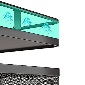 LOYALHEARTDY 5-Tier Storage Cart Kitchen Storage Rack Rotatable Mesh Wire Basket Shelf Fruit Vegetable Storage Multifunctional Rolling Utility Cart with Wheels for Kitchen, Pantry, Bathroom, Office