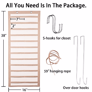 Artilife Hanging Headband Holder for Over The Door and Closet, 24 Slots Felt Head Band Organizer Shelf