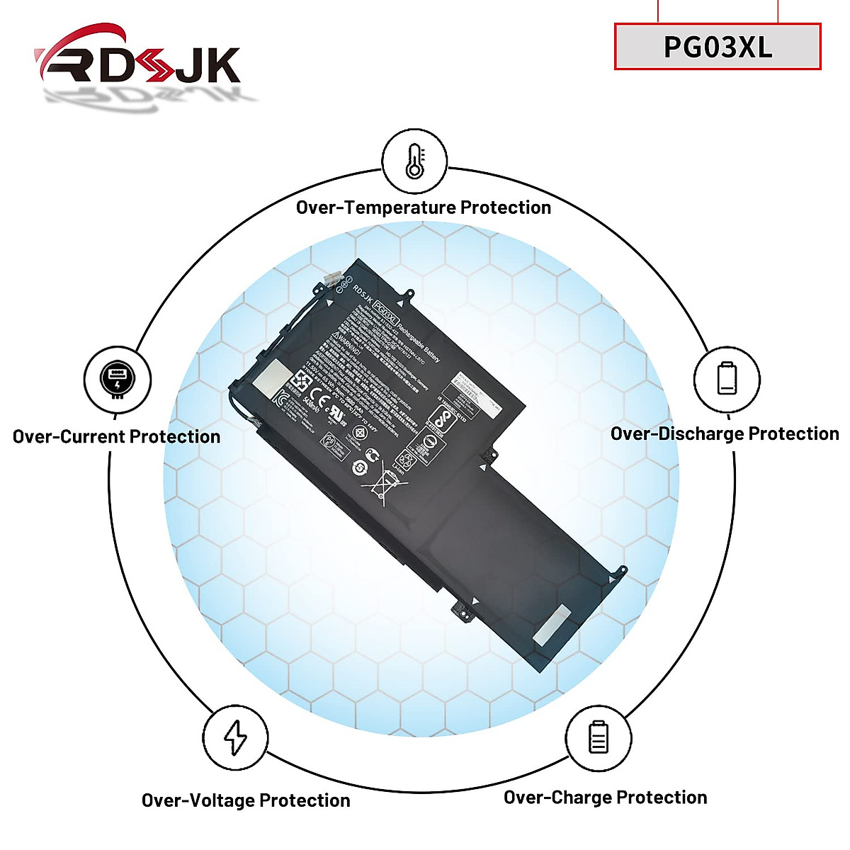 PG03XL 11.55V 65Wh Laptop Battery for HP Spectre X360 15-AP012DX 15-AP011DX 15-AP 15-AP000 AP000NA AP000NF AP000NX AP001NF AP002NG Series 831758-005 HSTNN-LB7C 831532-421 831532-422 TPN-Q168 PG03064XL