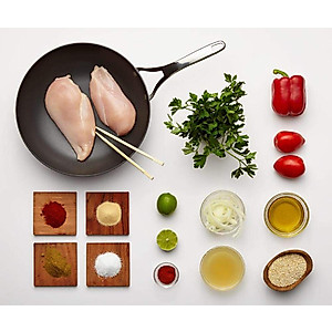 Anolon Nouvelle Copper Hard Anodized Nonstick Stir Fry Wok Pan, 12 Inch, Dark Gray