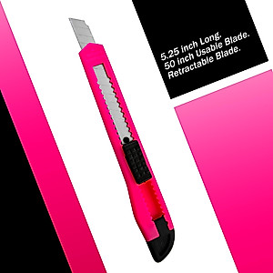20x Bulk Small Neon Pink Utility Knife Box Cutters Snap Off Blade 9MM Blade
