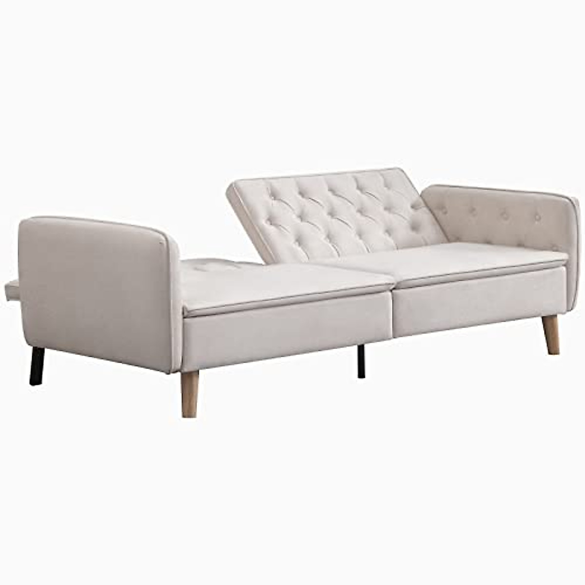 Mjkone Convertible Sofa Bed, Modern Velvet Loveseat Couch, Folding Upholstered Sleeper Sofa with Adjustable Backrest & Armrest, Couches for Living Room Apartment Office Small Space