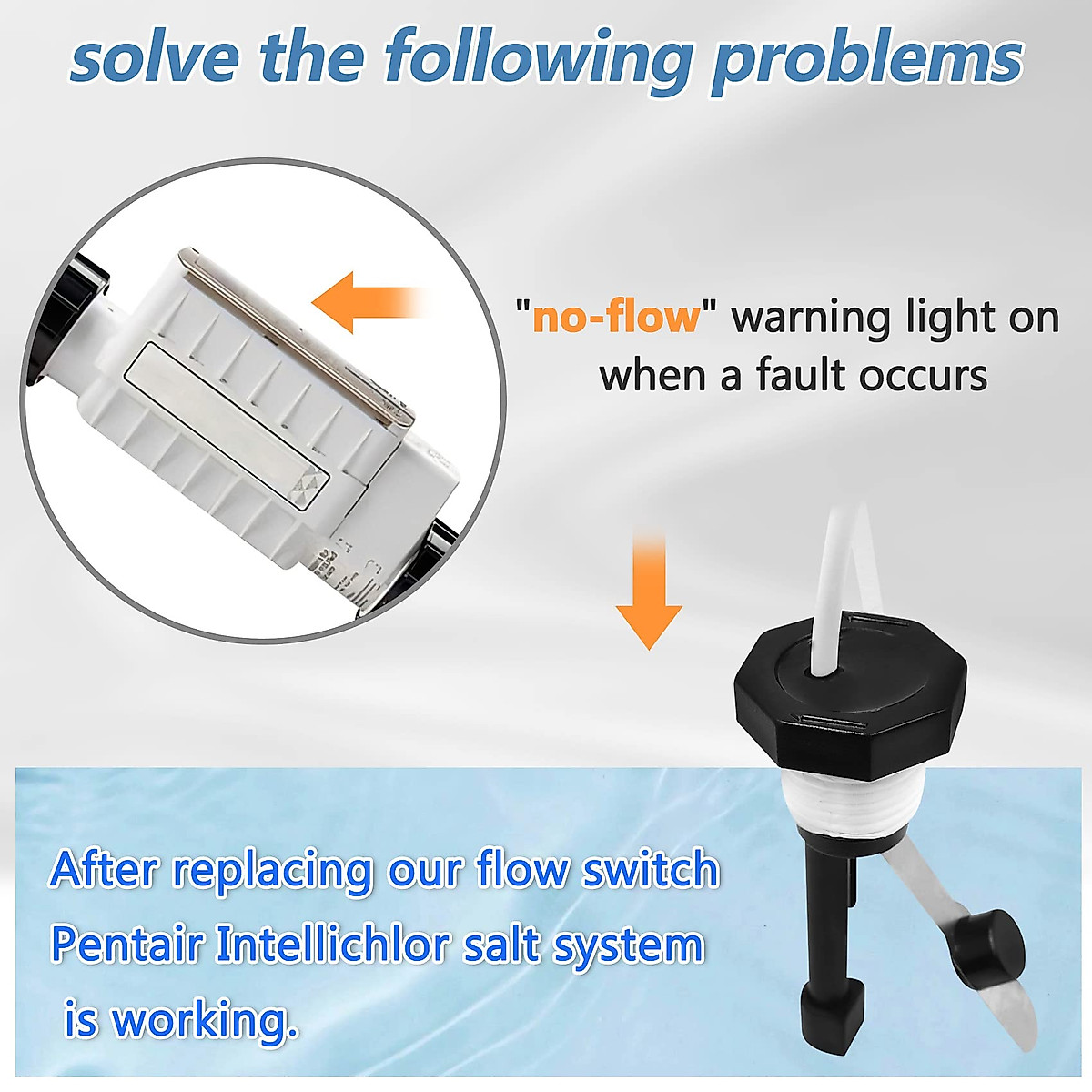 Sprance Flow Switch for Pentair IntelliChlor,Ic40 Flow Switch Replacement Number 520736, Compatible with IC15, IC20, IC40, IC60 Salt Chlorinator Generator Cell.