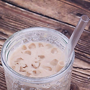 Dakoufish 9" Wide Mouth Reusable Plastic Replacement Drinking Straws for Milkshake,Smoothie Set of 8 with Cleaning Brush (9inch，4color)