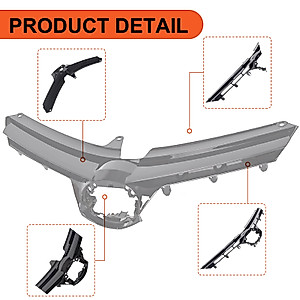 ECOTRIC Front Bumper Upper Hood Grille Compatible with 2017-2019 Toyota Corolla Base CE LE L XLE Sedan 4-door Black Replacement For 5311102B00