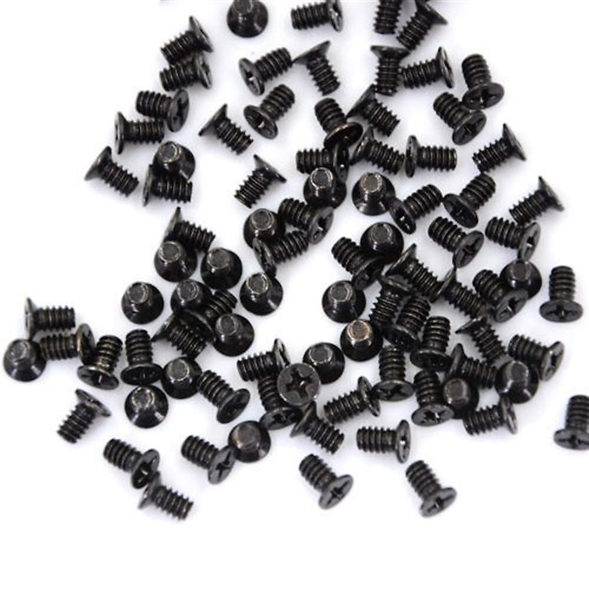 Tchaosc 100pcs PC Case 32 * 6mm Hard Drive HDD Caddy Hot Swap Server Tray Mount Screw Flat Countersunk Head Computer (Color : Black)