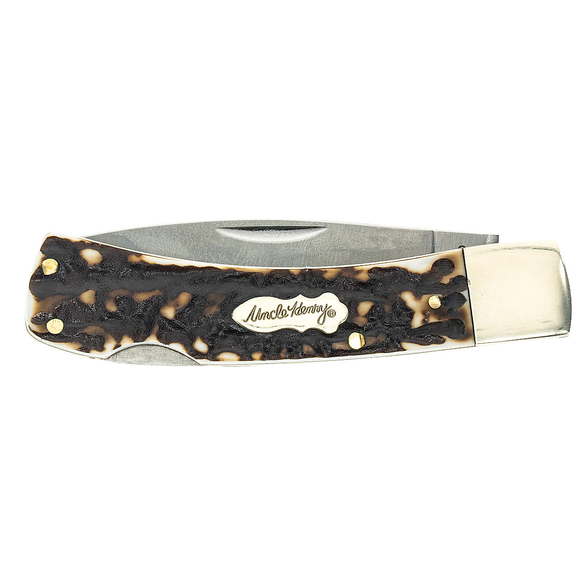 Uncle Henry Next Gen Staglon 5UH Bruin 6.5in Folding Knife with 2.8in Stainless Steel Drop-Point Blade and Staglon Handle for Hunting, Camping and EDC