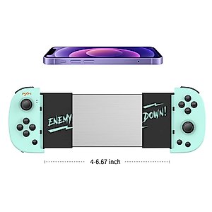 Mobile Game Controller, PXN P30PRO Retractable Low Latency FPS Game Gamepad, Micro USB Plug and Play E-Sports Gamepad for 4-6.67inch (Stretch: 6.5) Android/Apple/Samsung Smartphones - Cyan