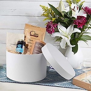 Round Gift Boxes with Lids Flower Boxes for Arrangements White Round Boxes Set of 4 Nesting Gift Boxes with Lids for Flowers Arrangements Empty, Bridesmaid, Proposal, Wedding, Birthday, Party Favor