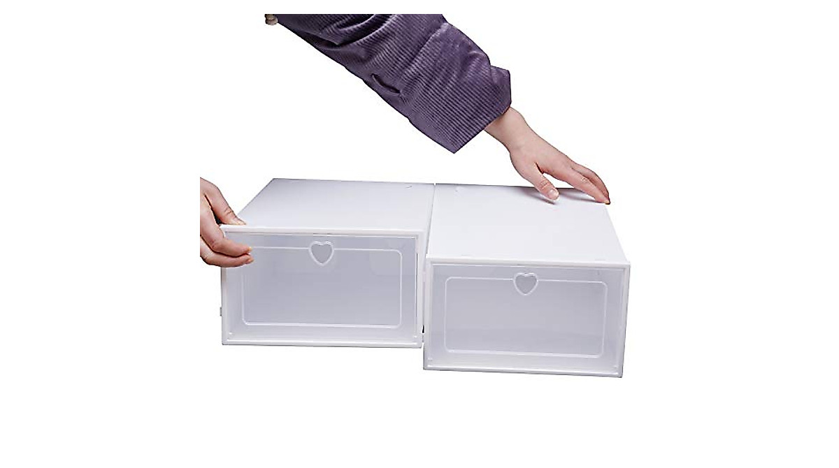 20 PCS Clear Shoe Storage Boxes - Stackable Organizer