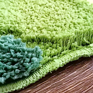 UKELER Cute Moss Bath Rug Shaggy Plush Washable Green Moss Bath Mat for Bathroom Non Slip Absorbent Bathroom Rugs for Shower, Tub, Sink, Toilet, Entry Way, 31''×20''