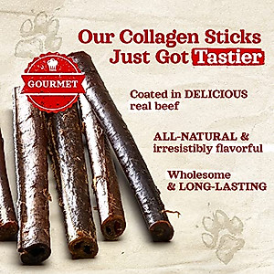 Natural Farm Bully Coated Gourmet Collagen Sticks (4 Inch, 10 Pack), Real Bully Beef Coated, 95% Natural Collagen Dog Chews, Supports Healthy Joints, Skin & Coat - Best for Small & Medium Dogs
