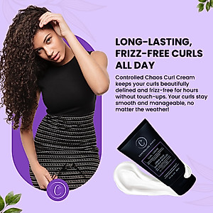 Controlled Chaos Curl Cream for Curly Hair Defining Cream with Shea Butter for Long Lasting Frizz Free Curls – Sulfate & Paraben Free Aloe Vera Curling Cream for Wavy Hair, Made in USA(5Oz)