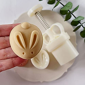 BYNNIX Mooncake Mold, Cute Rabbit Shaped Mooncake Molds Mooncake Moulds DIY Gadgets for Mid-Autumn Festival