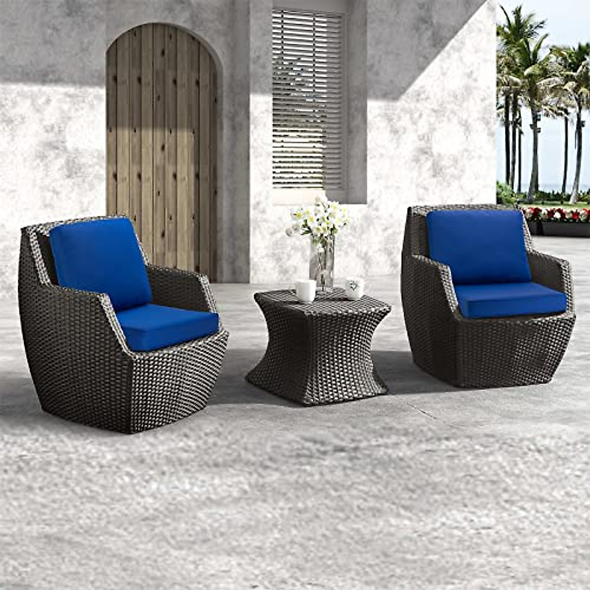 JMGBird Outdoor Seat/Back Chair Cushion Tufted Pillow, Indoor Deep Seat Chair Cushion Set 22"x22"
