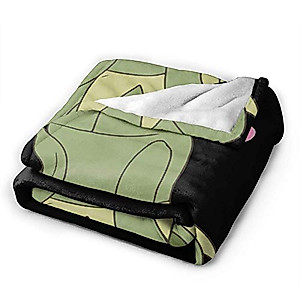 Ahuahua Kermit The Frog Sherpa Fleece Blanket Ultra Soft and Cozy Throws (50Inx40In60Inx50In 80Inx60In) for Couch Bed, Black