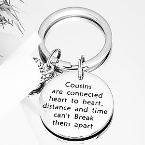 Kivosliviz Cousin Gift Keychain Cousin Gifts for Women Cousins Jewelry Cousin to Cousin Gift Best Cousin Keychain