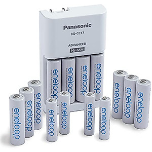 Panasonic eneloop Rechargeable Batteries Power Pack; 10AA, 4AAA, and Advanced Individual Battery Charger