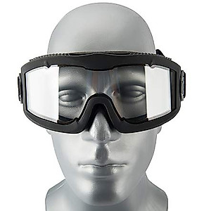 Lancer Tactical AERO Airsoft Tactical Safety Goggles -3mm Dual Pane Lens, Anti-Fog Glasses for Hunting and Cycling-One Len (Black)