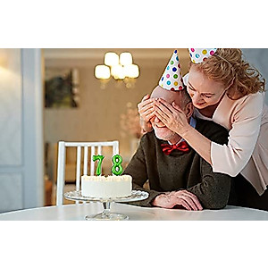 XNOVA Green Birthday Candles 5 Candle 5th Five Years Cake Bady Roman Numberal Cool Number Candle No 50 51 52 53 54 55 56 57 58 59